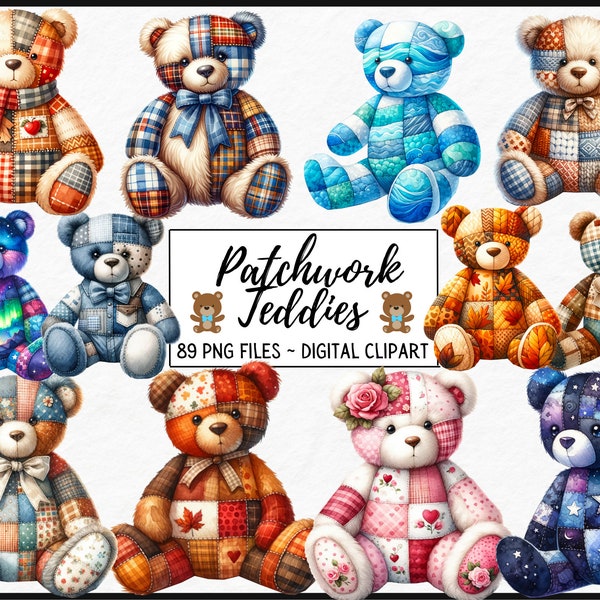 Patchwork Teddy Bear - Etsy