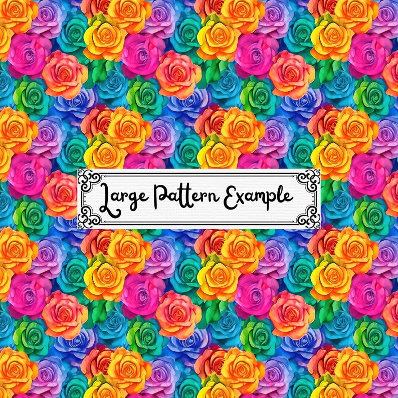 Rainbow Rose Digital Paper Flowers Seamless Pattern Floral - Etsy