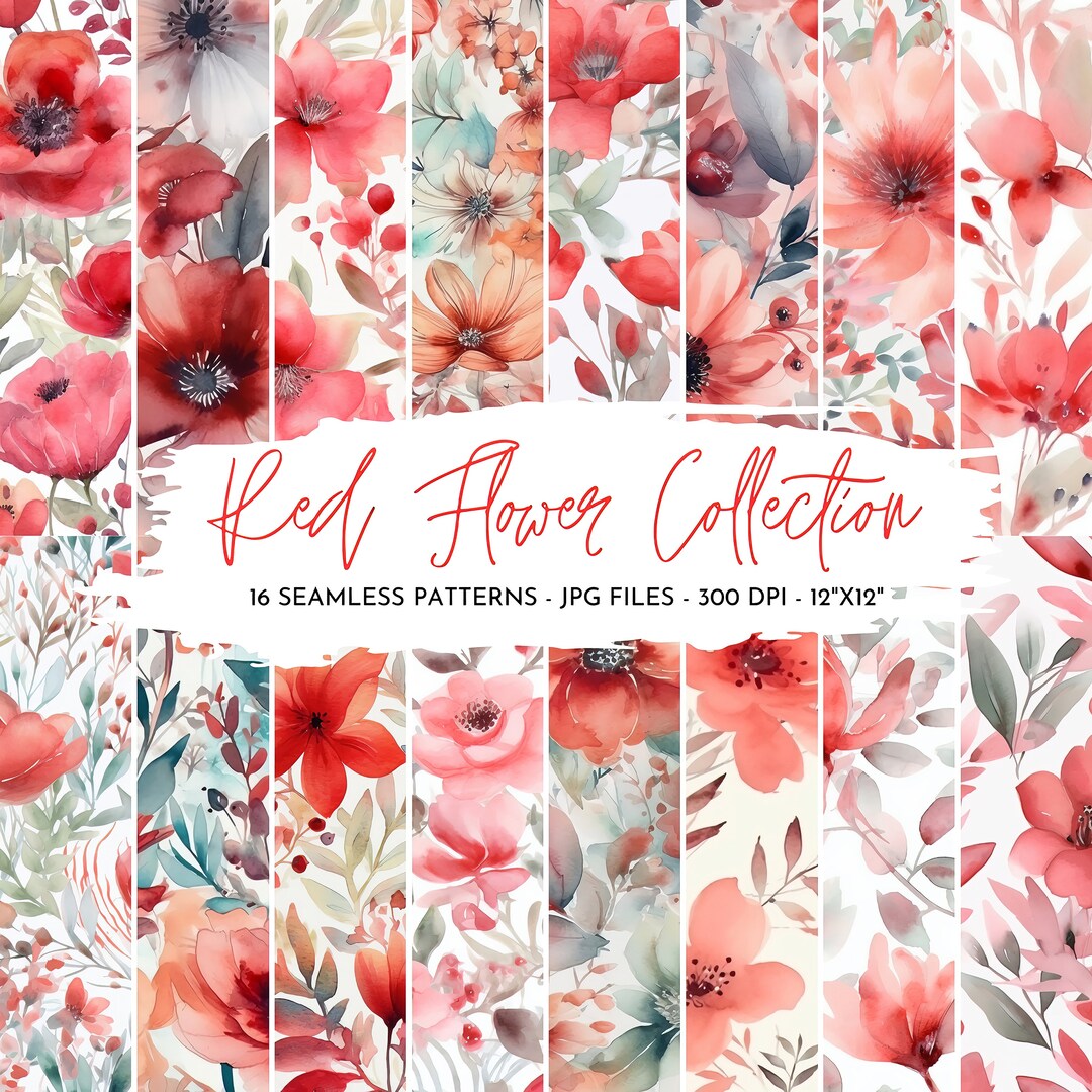 Flowers Digital Paper, Flowers Seamless Pattern, Floral Prints, Flowers ...