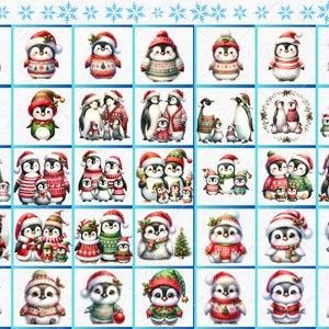 212 Cute Christmas Baby Penguin Clipart Bundle, Christmas Winter ...
