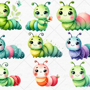 Cute Caterpillar PNG Bundle, Digital Crafts Designs Transparent, Little ...