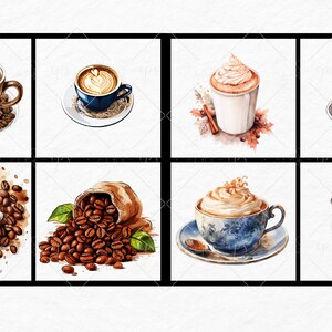 Watercolor Coffee Clip Art, Coffee Cup Clipart Bundle, Coffee Mug PNG ...