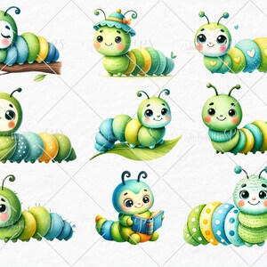 Cute Caterpillar PNG Bundle, Digital Crafts Designs Transparent, Little ...