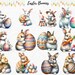 Easter Watercolor Clipart Bundle, PNG Easter Bunny Images, Cute Spring ...