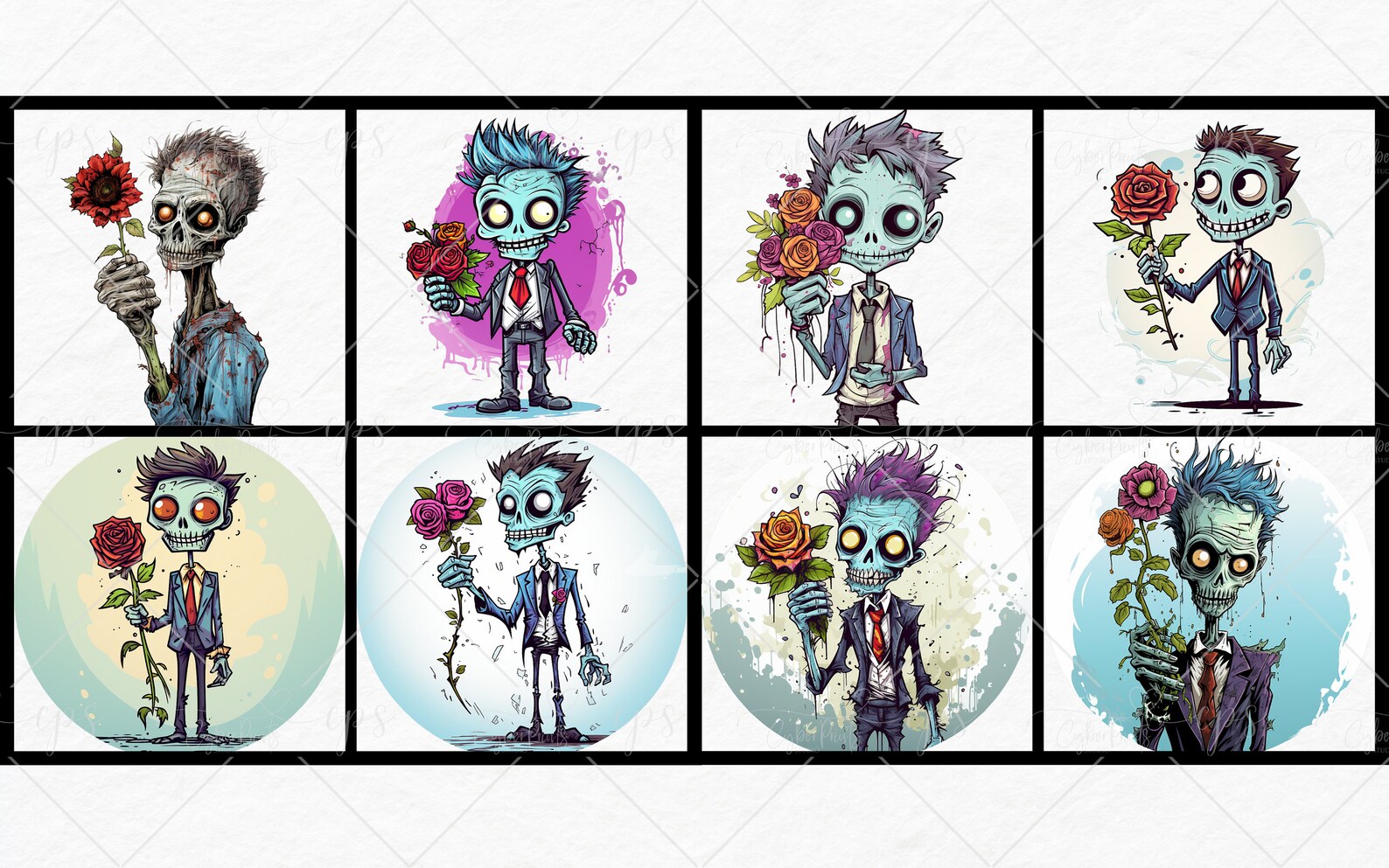 Zombie Clipart, PNG Zombie Printables, Gothic Zombies, Zombie Ephemera ...