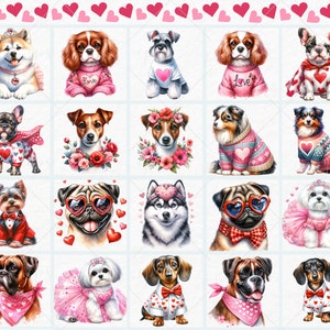 Valentine Dog Clipart Bundle - Puppy Sublimation Bundle for Valentines ...