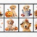 Watercolor Golden Retrievers, Autumn Golden Retriever, Fall Retirver ...