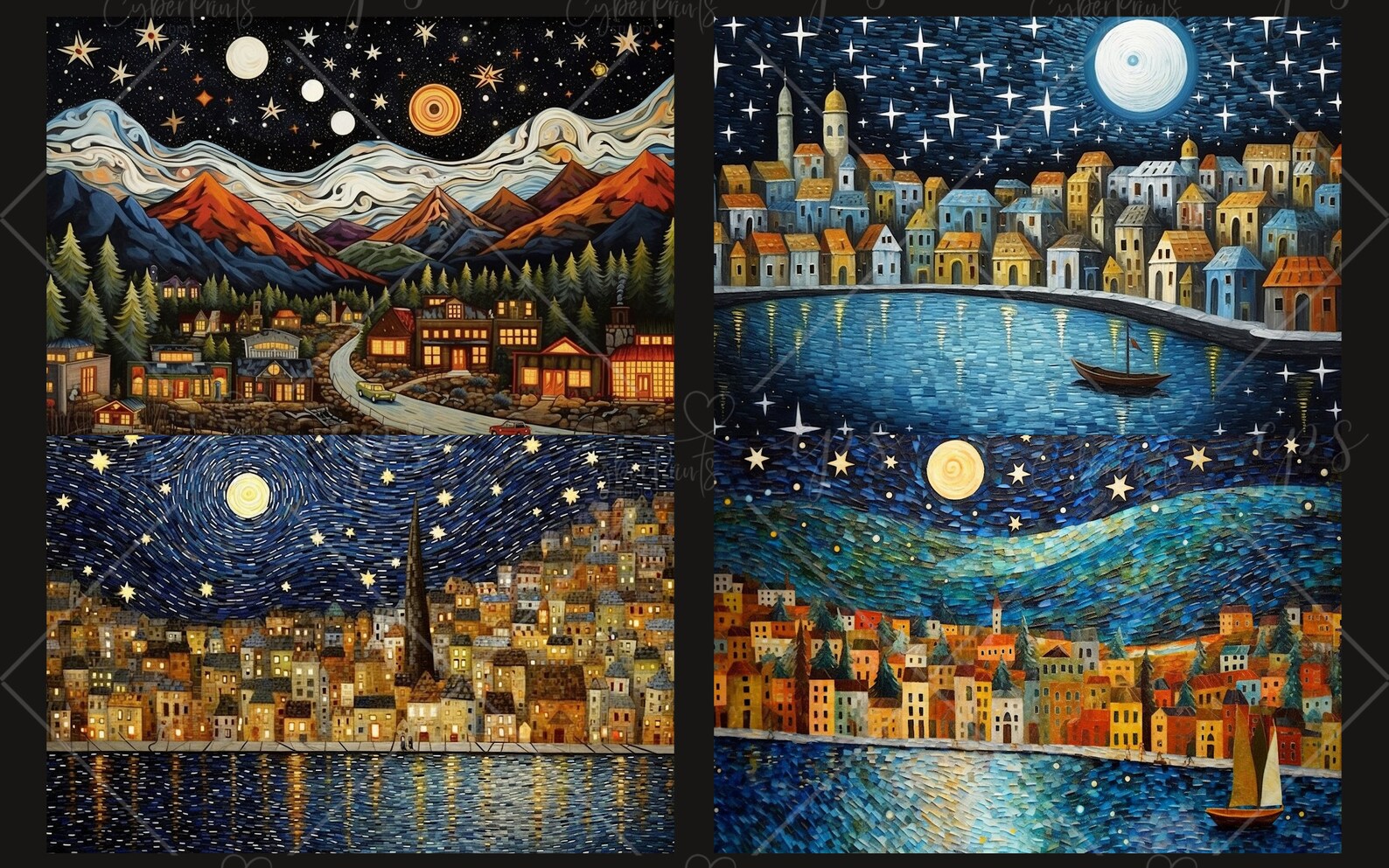 Vincent Van Gogh Inspired Paintings Digital Paper, Impressionist ...