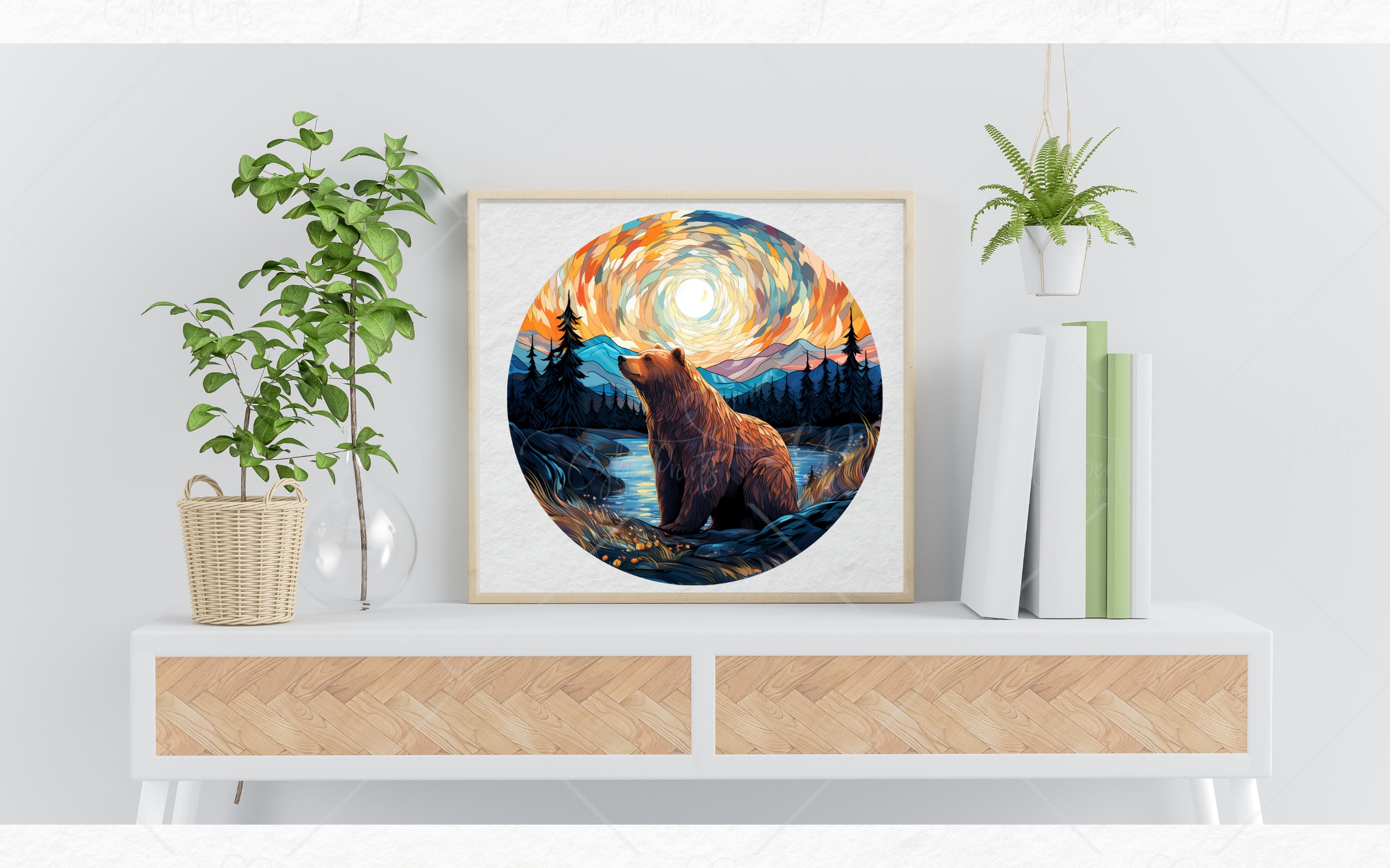 Starry Night Bears Bears Clipart Van Gogh Bears Forest - Etsy
