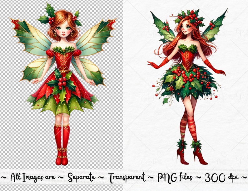 BIG Bundle Christmas Fairy Clipart Clipart, Fairy Clipart PNG ...