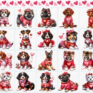 Valentine Dog Clipart Bundle - Puppy Sublimation Bundle for Valentines ...