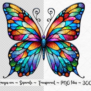 Glitter Butterflies Clipart, Painted Butterfly Clipart, Butterfly ...