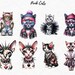 Gothic Punk Rocker Cat Illustrations, Mohawk Kitten, Clipart, Clip Art ...