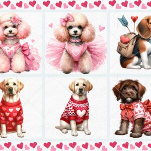 Valentine Dog Clipart Bundle - Puppy Sublimation Bundle for Valentines ...