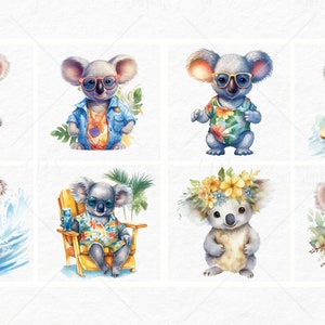 Koala Bear Watercolor Clipart Set. Cute Baby Koala, Nursery Decor ...