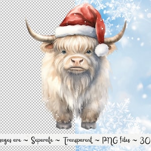 Santa Animals Clip Art - Cute Christmas Animals in Png Format, Instant ...