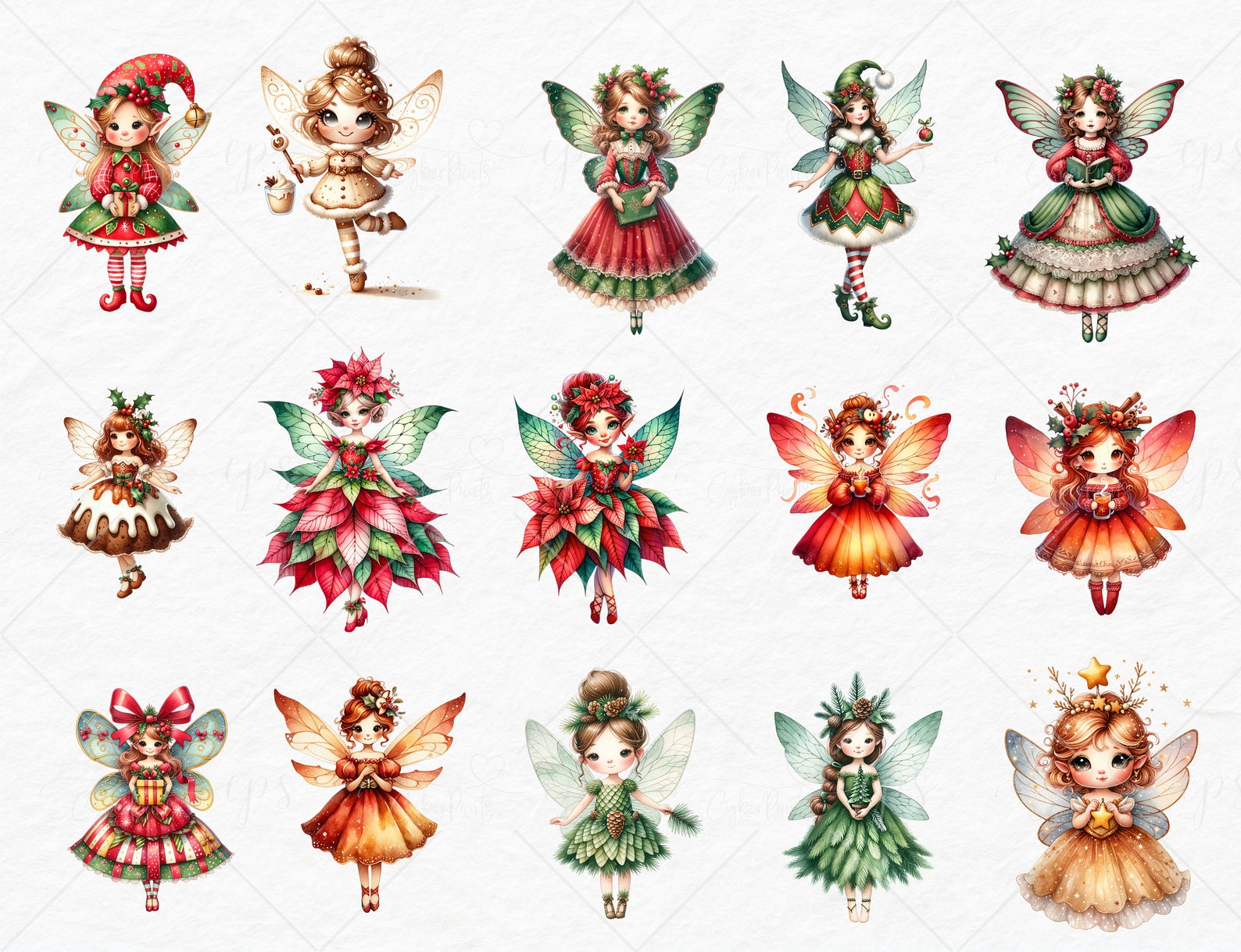 BIG Bundle Christmas Fairy Clipart Clipart, Fairy Clipart PNG ...