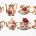 Watercolor Rose Tea Clipart, Rose Tea Cups, Garden Tea Clip Art PNG ...