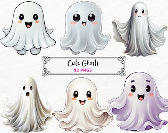 Halloween Ghost Watercolor Clipart PNG for Scrapbooking and Paper ...