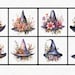Witch Hat Clipart PNG, Watercolor Clip Art Bundle, Junk Journal, Paper ...