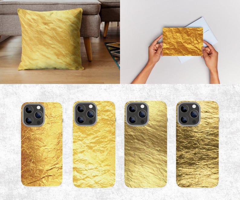 Gold Foil Seamless Digital Paper Bundle – 38 High-resolution Metallic ...