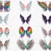 Glittering Floral Angel Wings Clipart, Glitter Watercolor Clipart ...