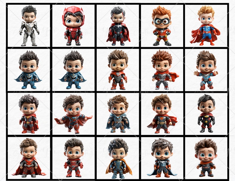 Superhero Clipart Boys Super Hero Clip Art Girls Super Hero - Etsy