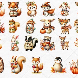 Autumn Animals, Woodland Animals, Fall Clipart, Cute Animals, Forest ...