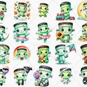 Frankenstein Clipart, Cute High Quality Png Halloween Printables Spooky ...