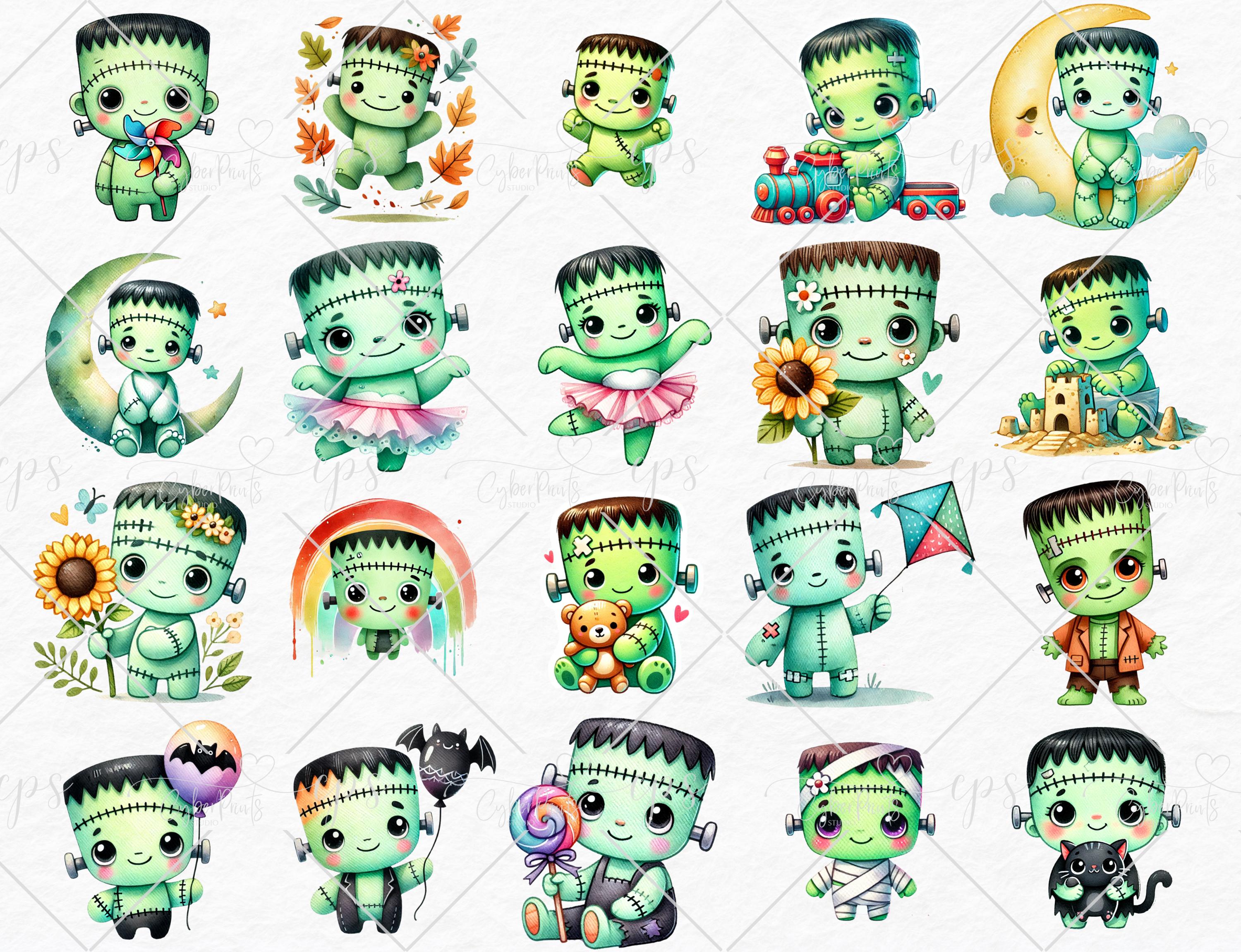 Frankenstein Clipart, Cute High Quality Png Halloween Printables Spooky ...
