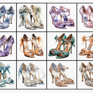 Bridal Shoes Clipart - 28 Transparent Pngs, Sublimation Bundle, Digital ...