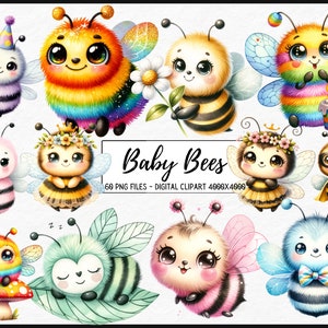Watercolor Cute Bee Clipart, Bees Clip Art, Cute Animals, Bee Art ...
