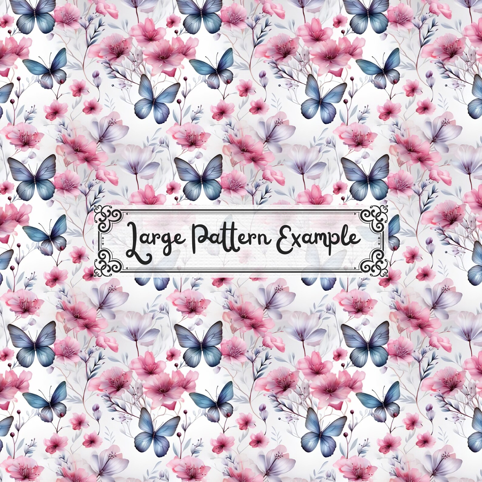 Seamless Watercolor Butterflies Digital Paper, Butterfly Blooms ...