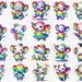 Rainbow Elephant Clipart - Cute Watercolor Elephants PNG - Digital ...