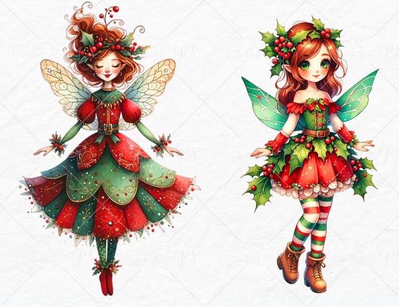 BIG Bundle Christmas Fairy Clipart Clipart, Fairy Clipart PNG ...