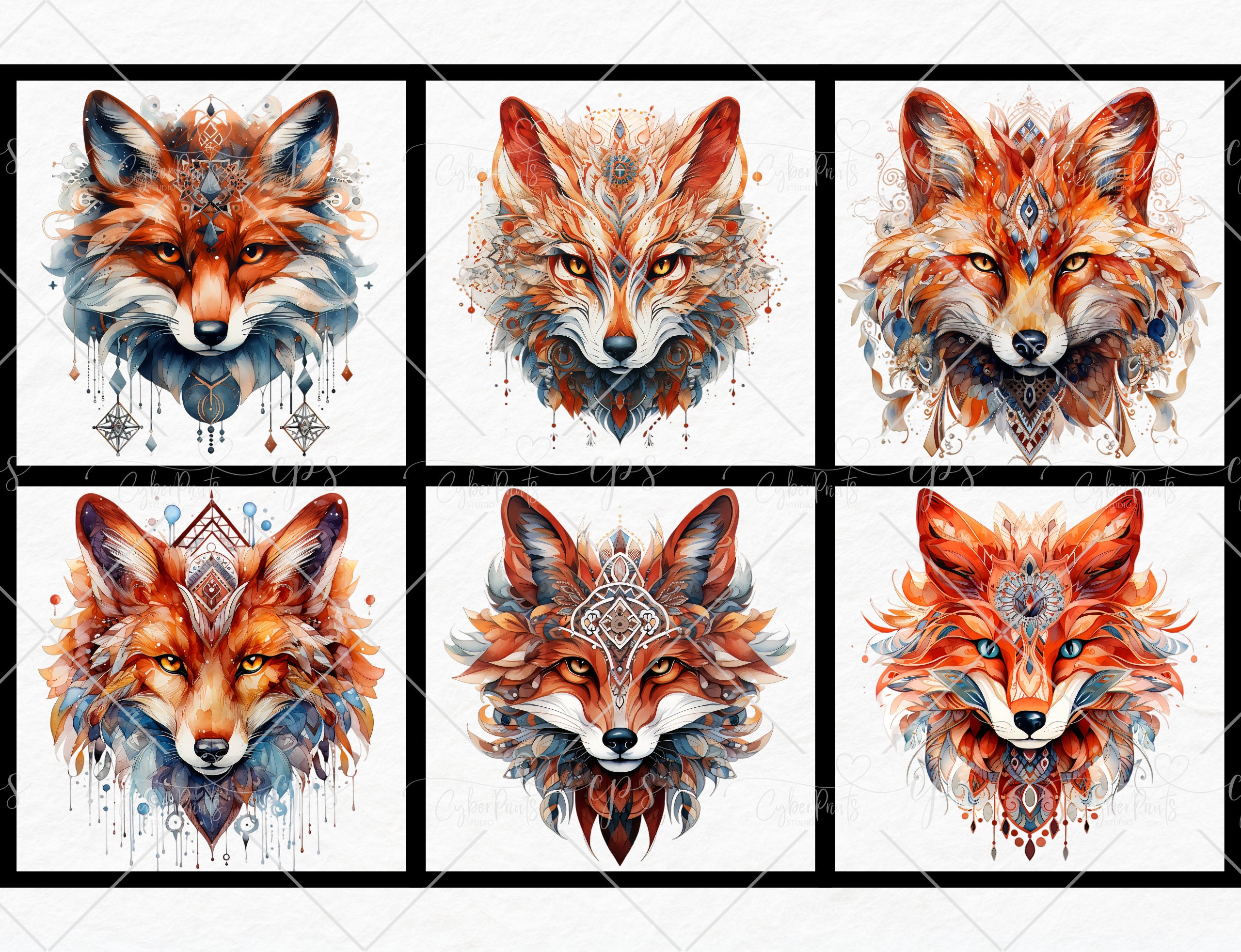 Mandala Fox Intricate Art Mystical Animal Mandala Design - Etsy