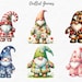 Quilted Gnomes Watercolor Clipart, Whimsicle, Hearts, Cute Whimsical ...