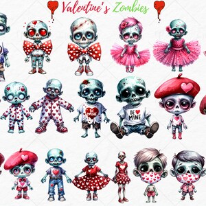 Valentine's Day Zombie Love Clipart, PNG Zombie Printables, Junk ...