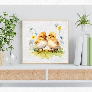 Spring Cute Watercolour Baby Chick Chicken Clipart Easter Clipart Cute ...