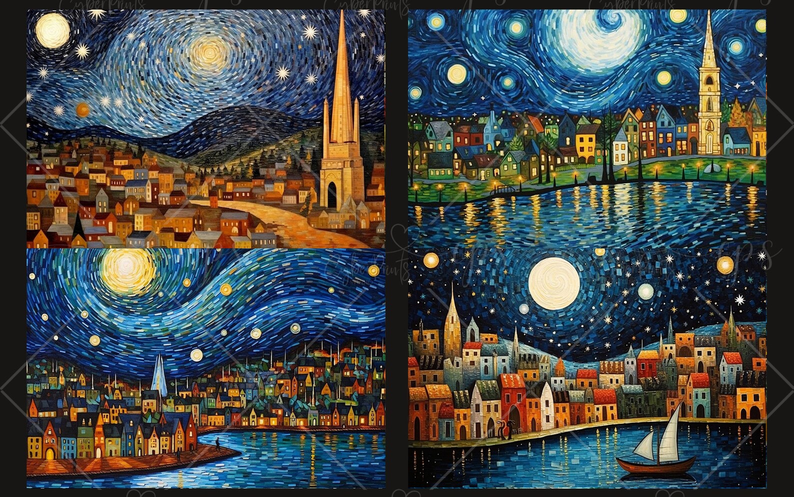 Vincent Van Gogh Inspired Paintings Digital Paper, Impressionist ...