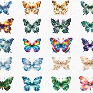 Tie Dye Watercolor Butterflies Clipart - Psychedelic Trippy Fantasy ...