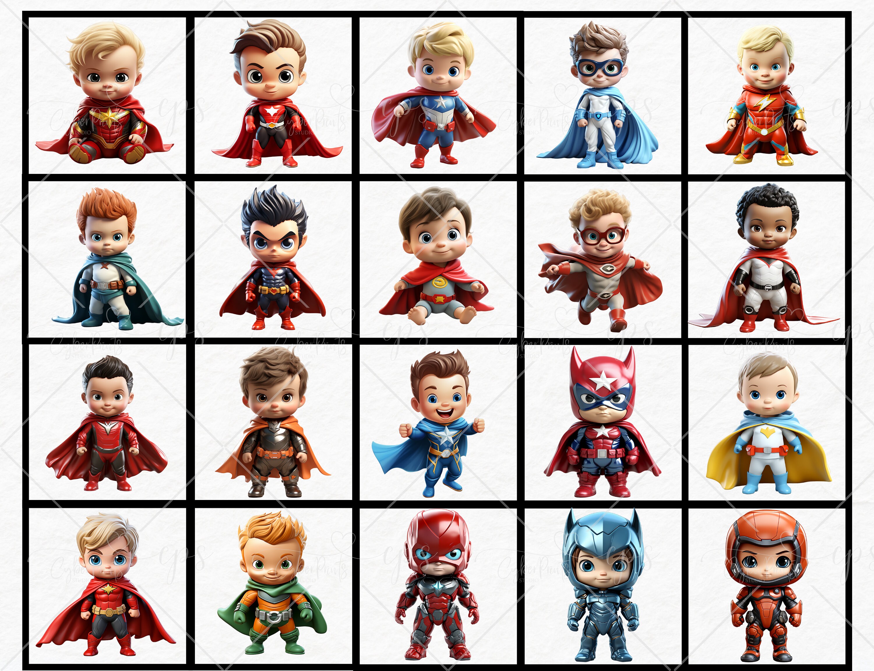 Superhero Clipart, Boys Super Hero Clip Art, Girls Super Hero Clipart ...