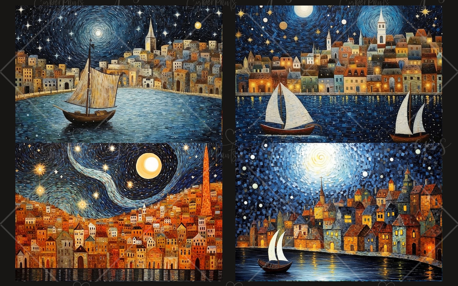 Vincent Van Gogh Inspired Paintings Digital Paper, Impressionist ...