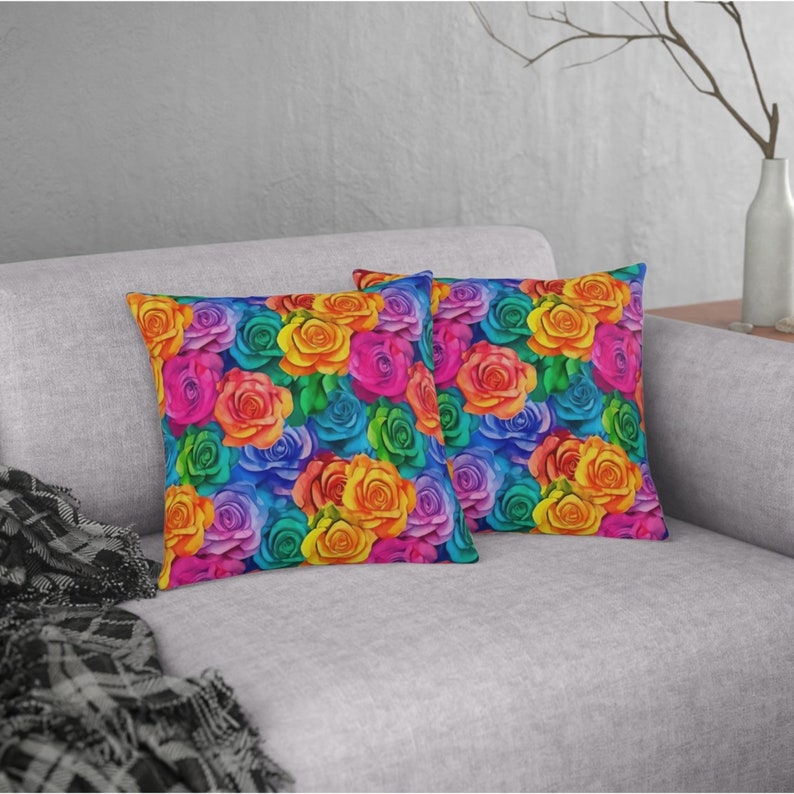 Rainbow Rose Digital Paper Flowers Seamless Pattern Floral - Etsy