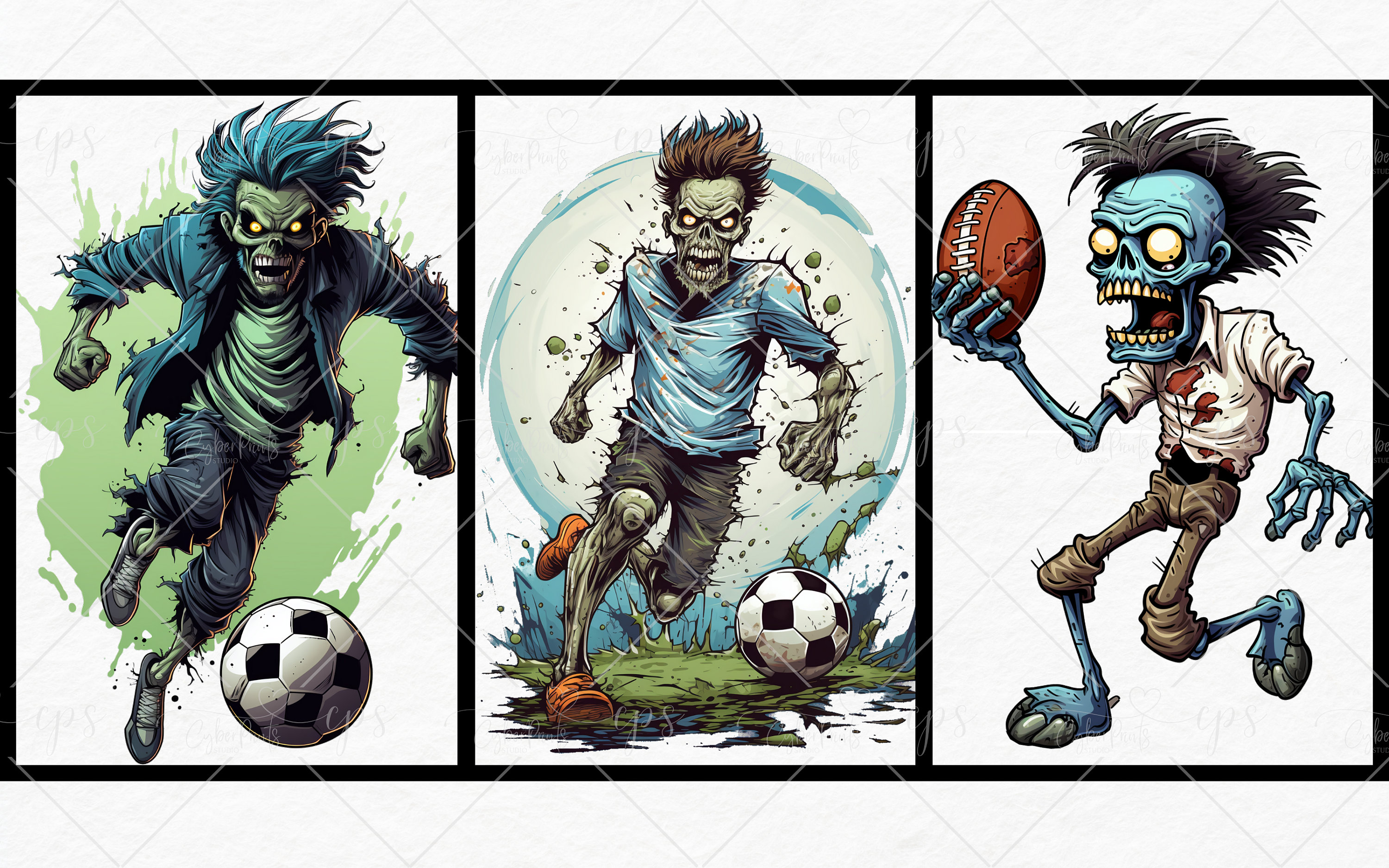 Zombie Sports Clipart PNG Steampunk Printables Junk Journal - Etsy