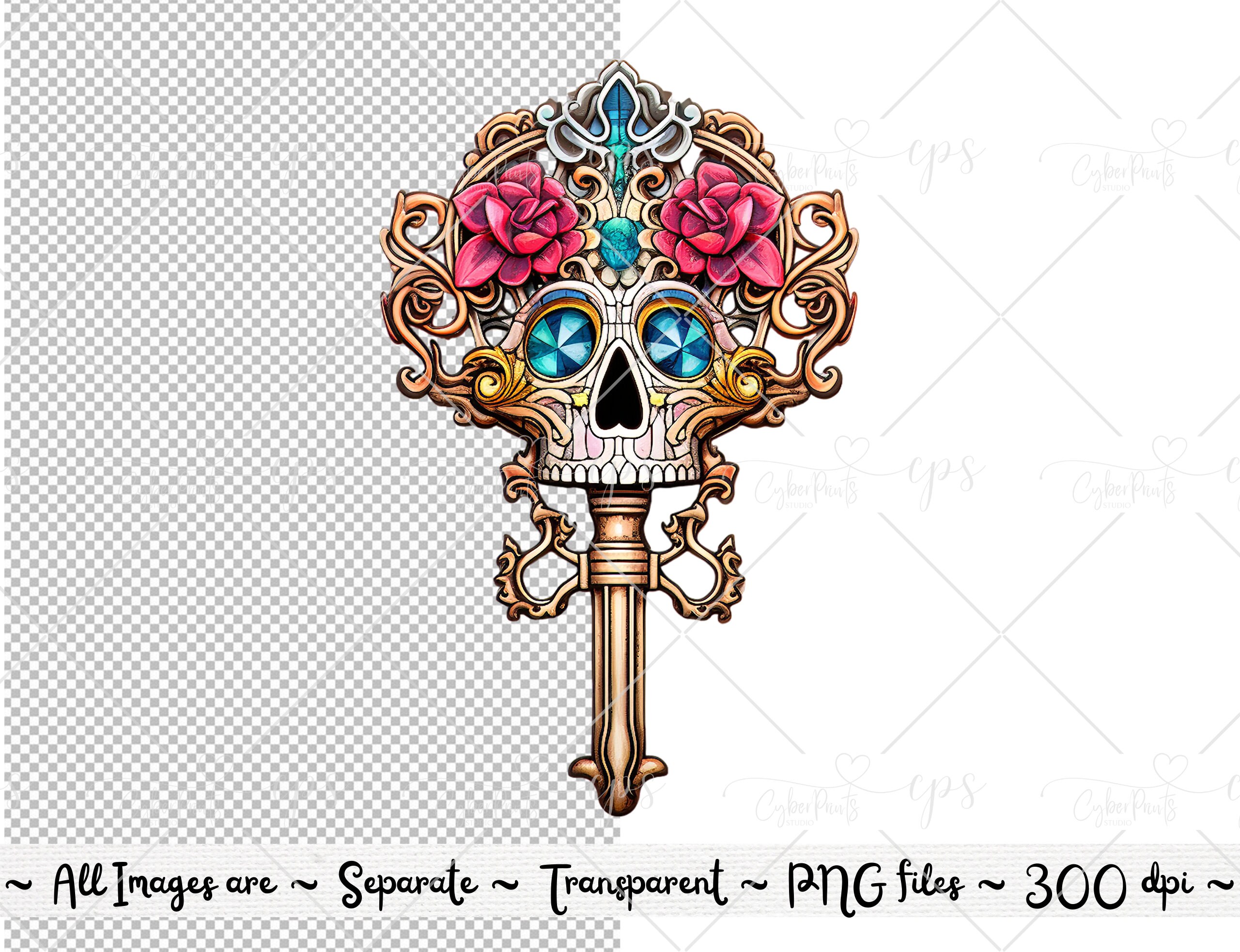 Skeleton Keys Clipart Watercolor Graphics Digital Download PNG Files ...