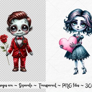 Valentine's Day Zombie Love Clipart, PNG Zombie Printables, Junk ...