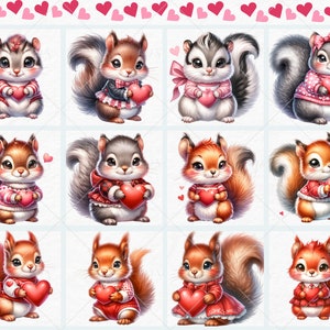 Valentine Squirrel Clipart Bundle - Sublimation Bundle for Valentines ...