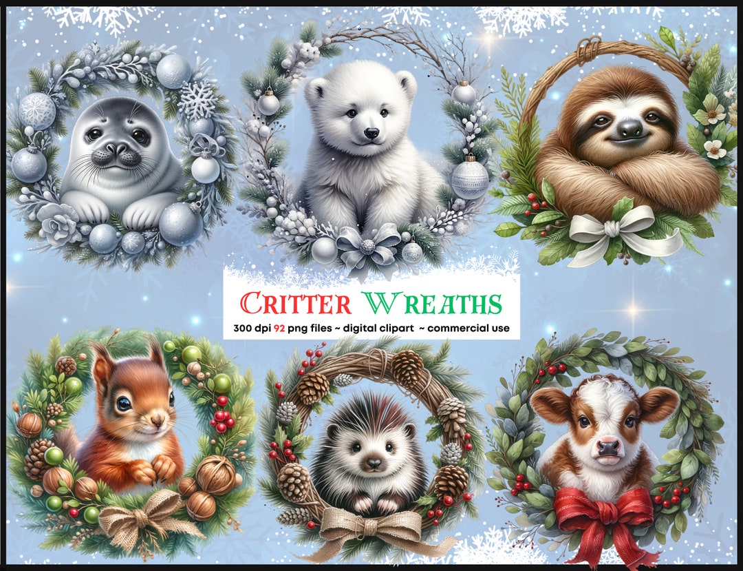 Winter Christmas Animals Watercolor Clipart, High Quality Png, Xmas ...
