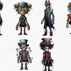 Steampunk Zombie Clipart, PNG Steampunk Printables, Junk Journal ...